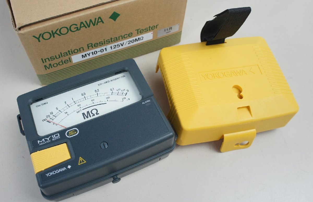 02 ④YOKOGAWA 横河 電池式 絶縁抵抗計 MY10 MY10-01 アナログ絶縁抵抗計 計測器 測定器 取説 外箱あり 7271N7 ...