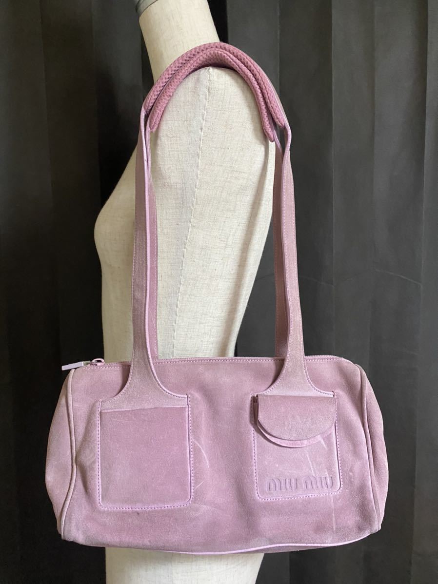 レア 可愛い miumiuミュウミュウ本革スウェードレザーショルダーバッグハンドバッグイタリア製本物PRADプラダ姉妹ブランド(かばん、バッグ)｜売買されたオークション情報、yahooの商品 ...