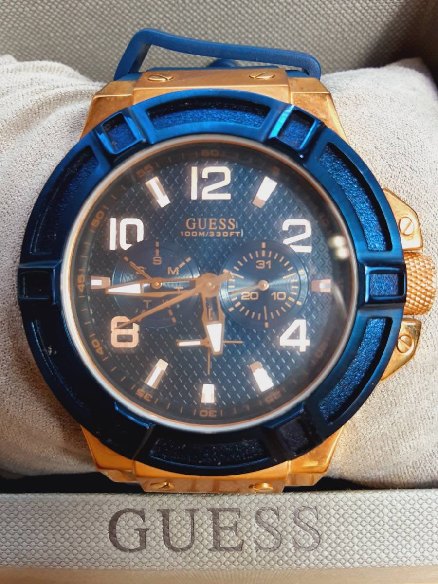 3978-02 GUESS ゲス W0247G3 メンズ/腕時計/クォーツ/ラバーベルト/ネイビー(その他)｜売買されたオークション情報 ...