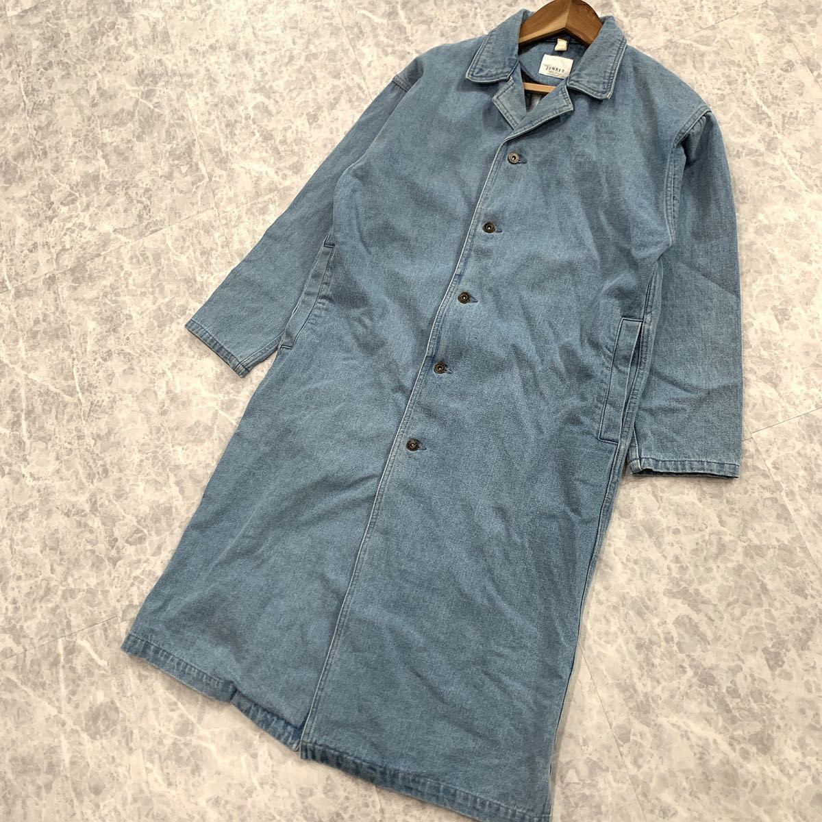 J @ モデル '洗礼されたシルエット' JUN RED ジュンレッド 高品質 COTTON デニム調 ロング コート sizeM メンズ ...