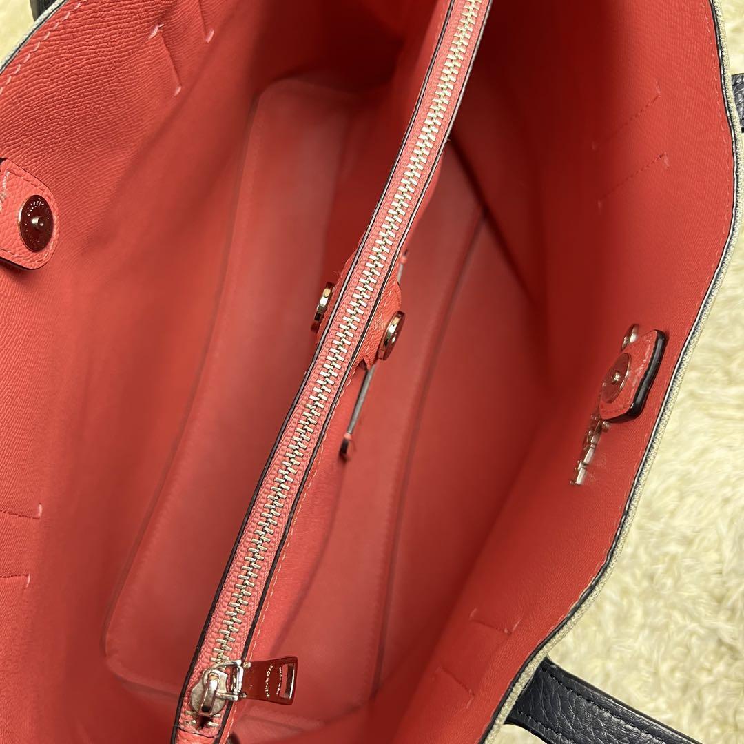 1円 激レア 品 coach コーチ アベニュー デニム レザー トートバッグ A4収納可 ブルー 91140 肩掛け ハンドバッグ ワン ...