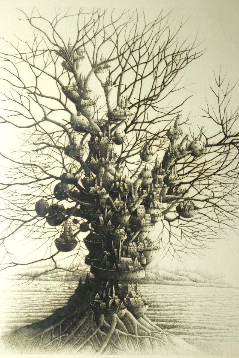 董芸 版画家 川原田 徹 筆 Arbor-Sol 太陽樹の地 銅版画 エッチング 限定77部 153149(銅版画、エッチング)｜売買されたオークション情報、yahooの商品情報をアーカイブ ...