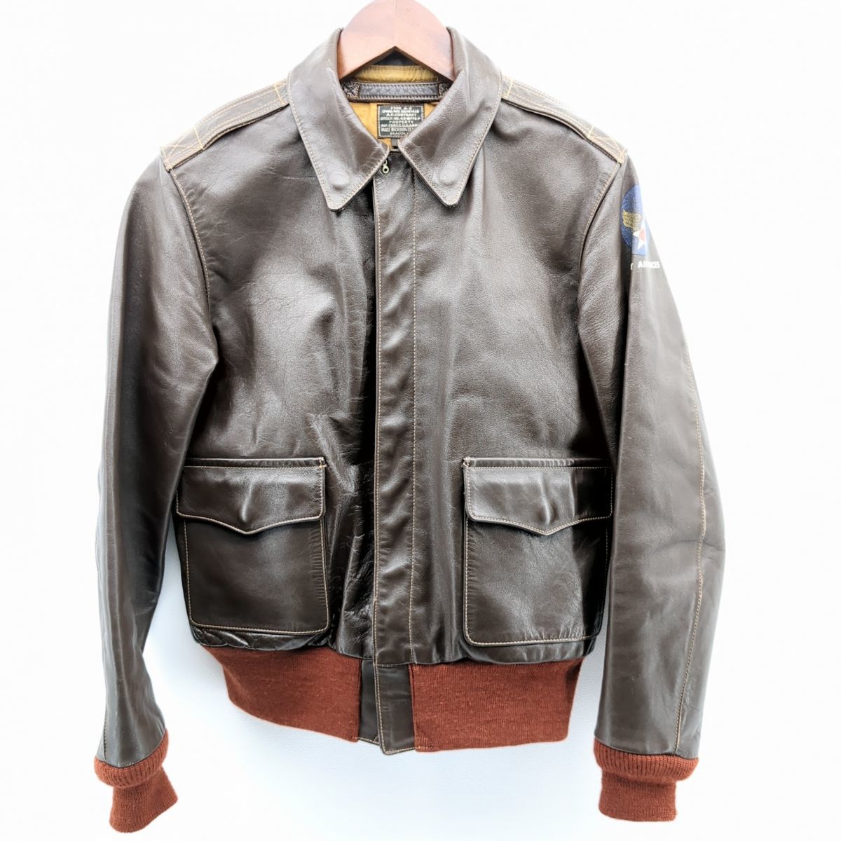 Buzz Rickson’s A-2 BR80563 レザージャケット ブラウン SIZE 36 リブ虫食いあり バズリクソンズ 3109/宮竹店(36インチ)｜売買されたオークション情報 ...