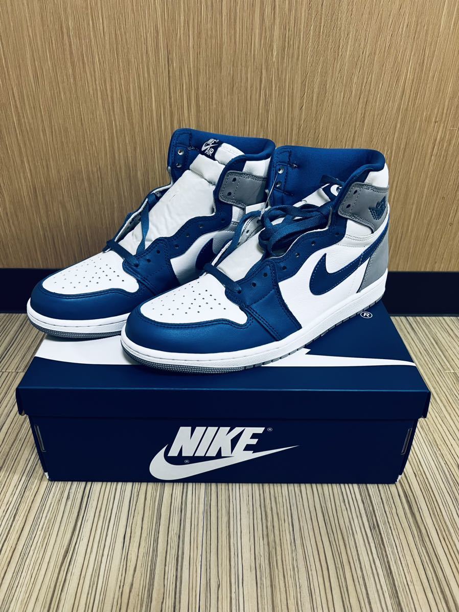 品 ナイキエアジョーダン1 レトロHIGH OG トゥルーブルー/セメントグレー/ホワイト28.5 US10.5 NIKE AIR ...