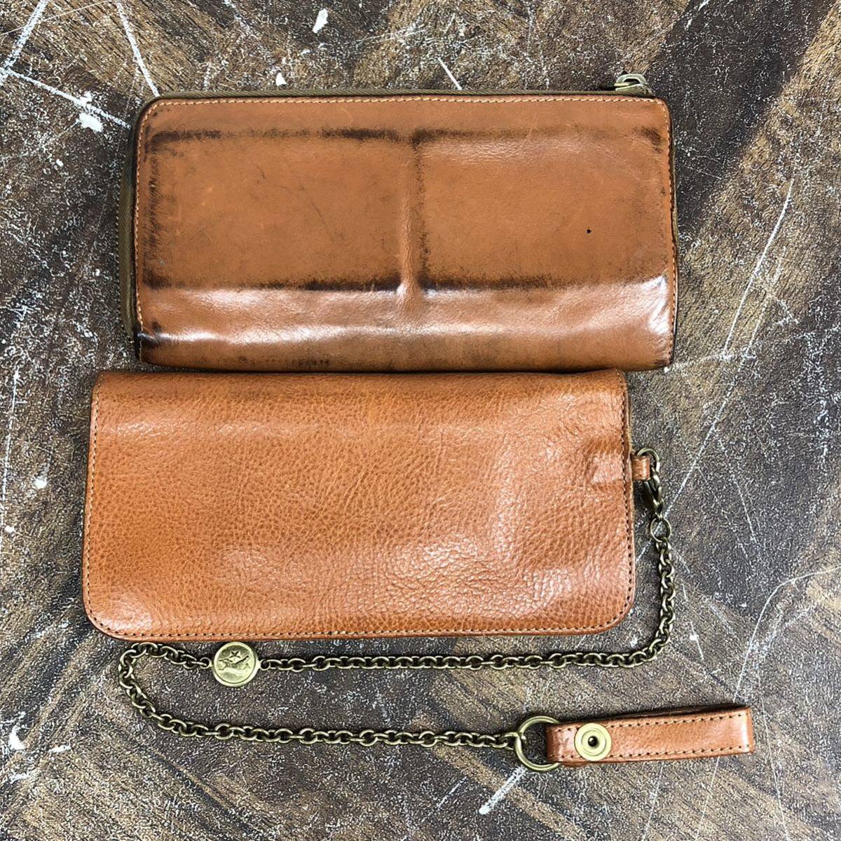 IL BISONTE イルビゾンテ レザー 長財布 2点セット 保存袋 L字ファスナー ボタン/チェーン ウォレット 菊TK(財布)｜売買されたオークション情報、yahooの商品情報を ...