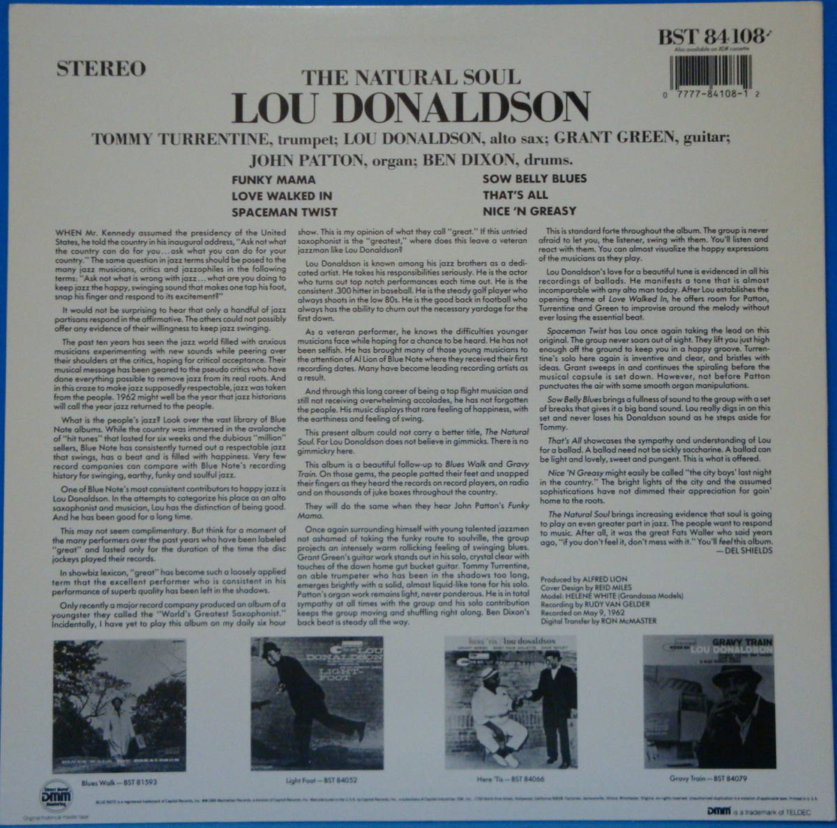 BLUE NOTE LP LOU DONALDSON THE NATURAL SOUL ルー ドナルドソン(ジャズ一般)｜売買された ...
