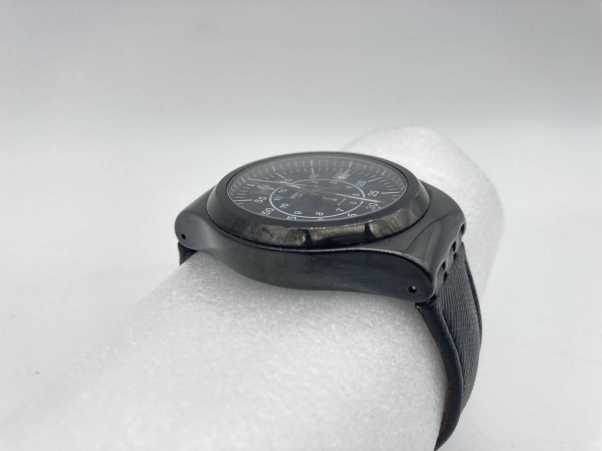 稼働品 SISTEM SLATE スウォッチ YIB400 オートマチック 自動巻き ブラック スケルトン 裏スケ 腕時計(AUTOMATIC ...