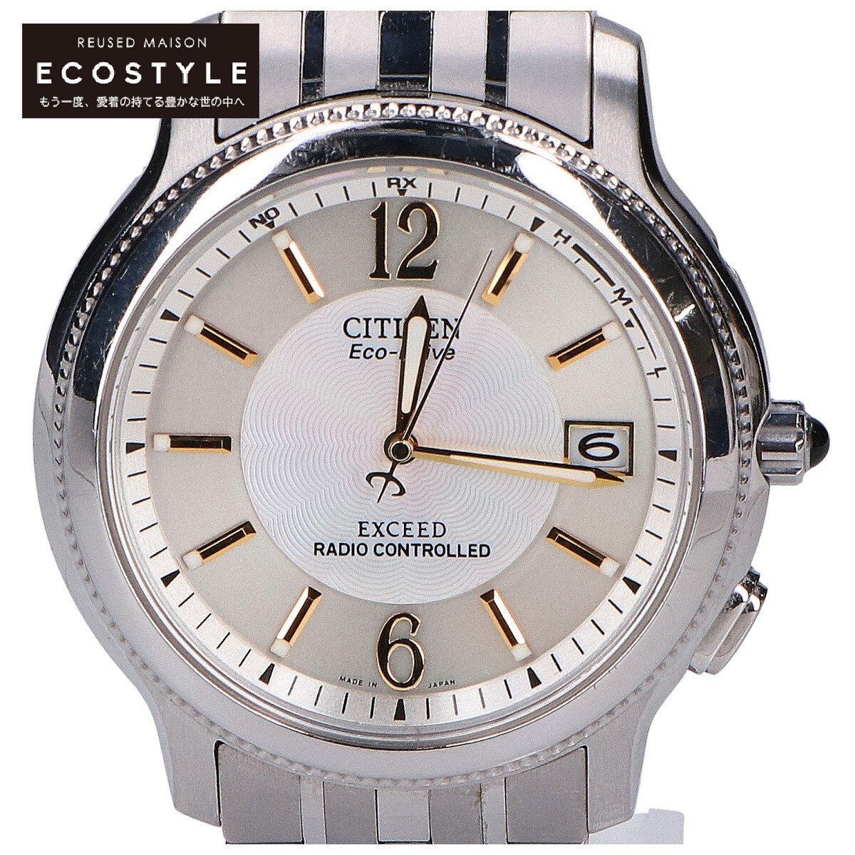 CITIZEN シチズン EBG74-2251 Cal.H410 EXCEED エクシード デイト エコ ドライブ電波 腕時計 シルバー ...