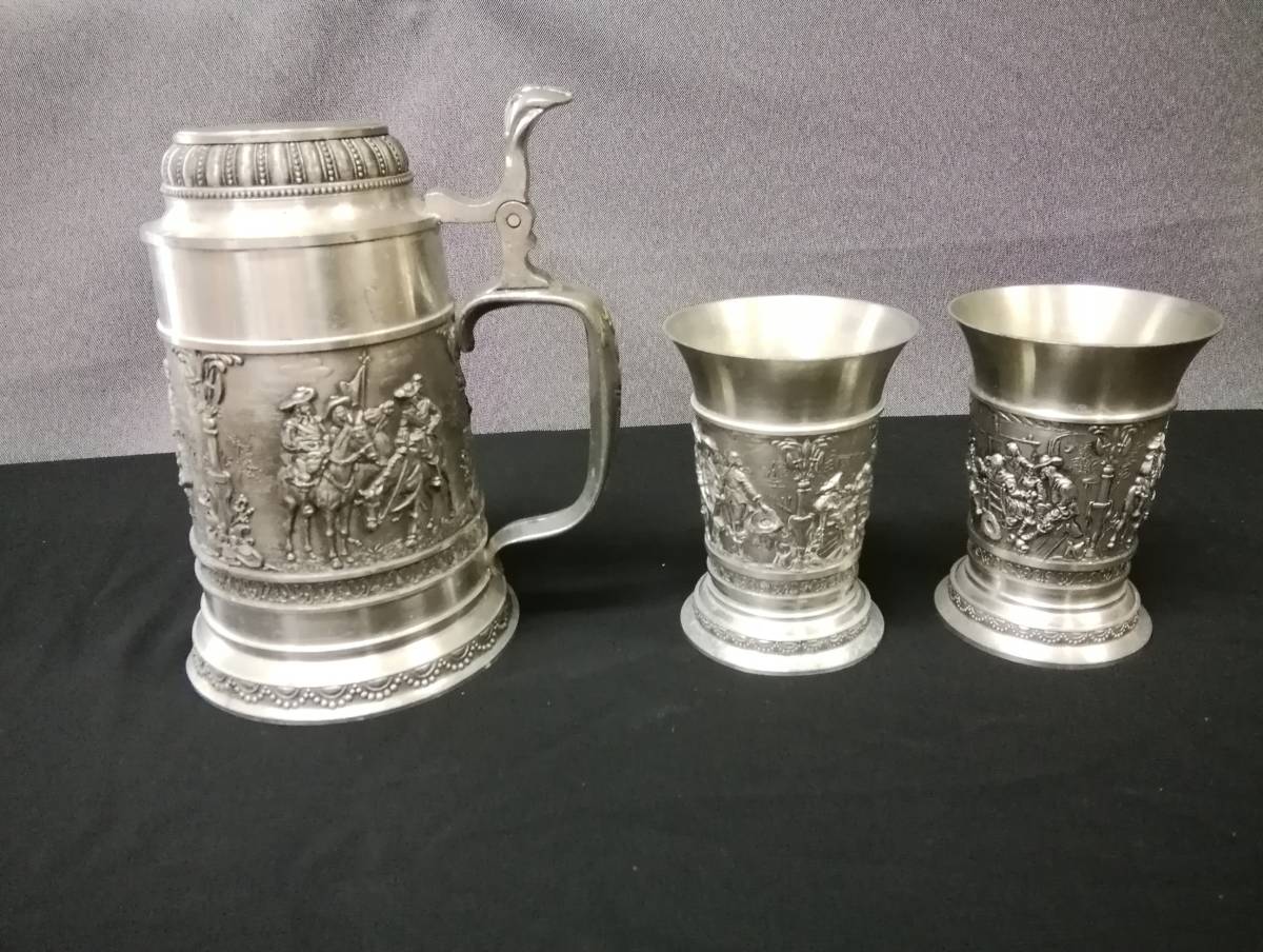MTH8581 Etein 97% Sn Pewter 3点セット ジョッキ＆ショットグラス2個 錫(錫製)｜売買されたオークション情報、yahooの商品情報をアーカイブ公開 - オークファン ...