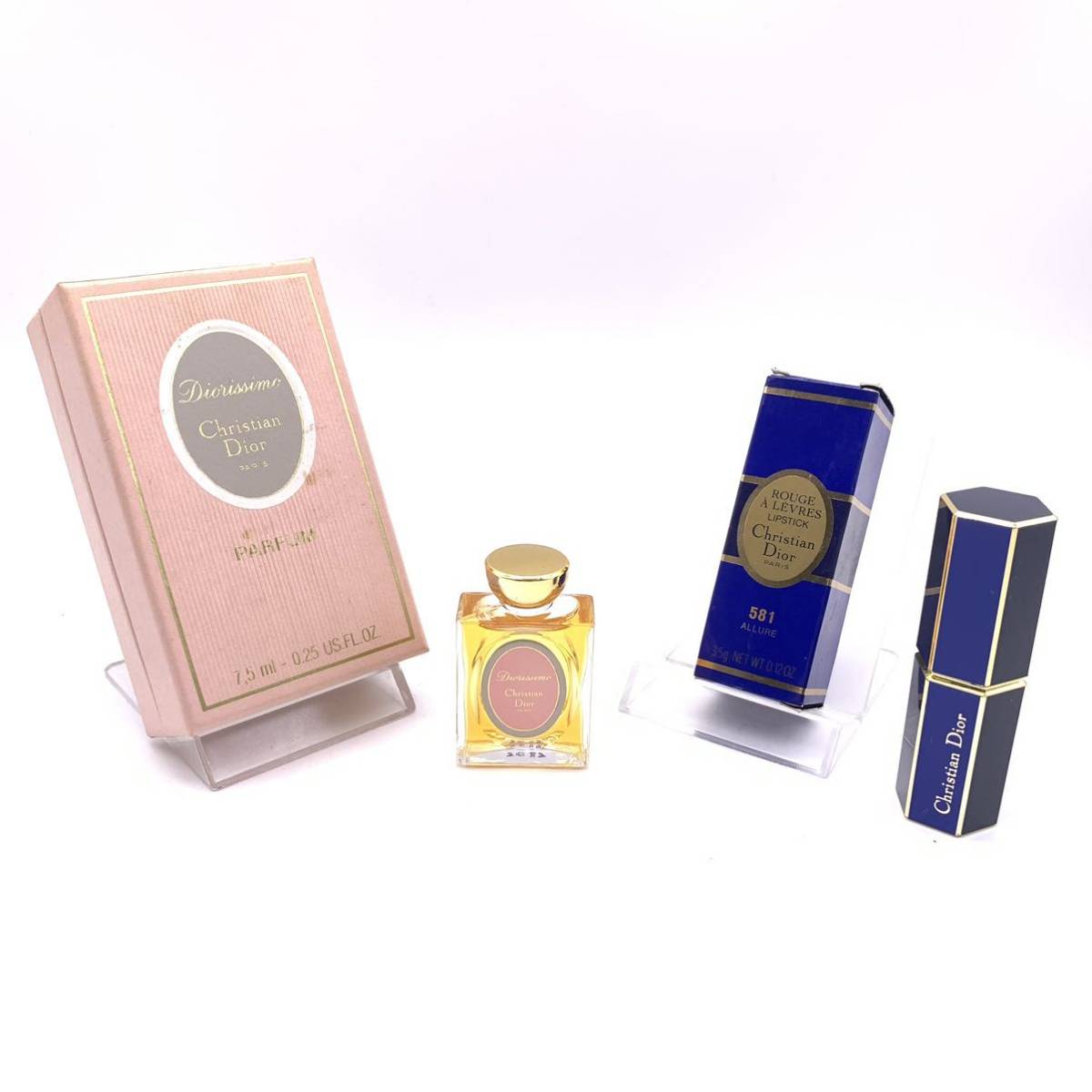 まとめ売り Christian Dior ディオール コスメ 2点セット ミニ香水 パフューム 7.5ml 口紅 リップスティック 581 ...
