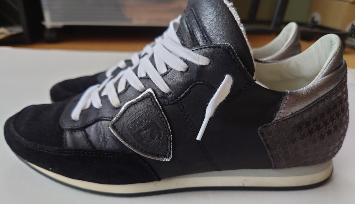 1piu1uguale3 ウノピゥウノウグァーレトレ ×PHILIPPE MODEL フィリップモデル 113 PHILIPPE MODEL HOUNDS TOOTH color BLACK ...