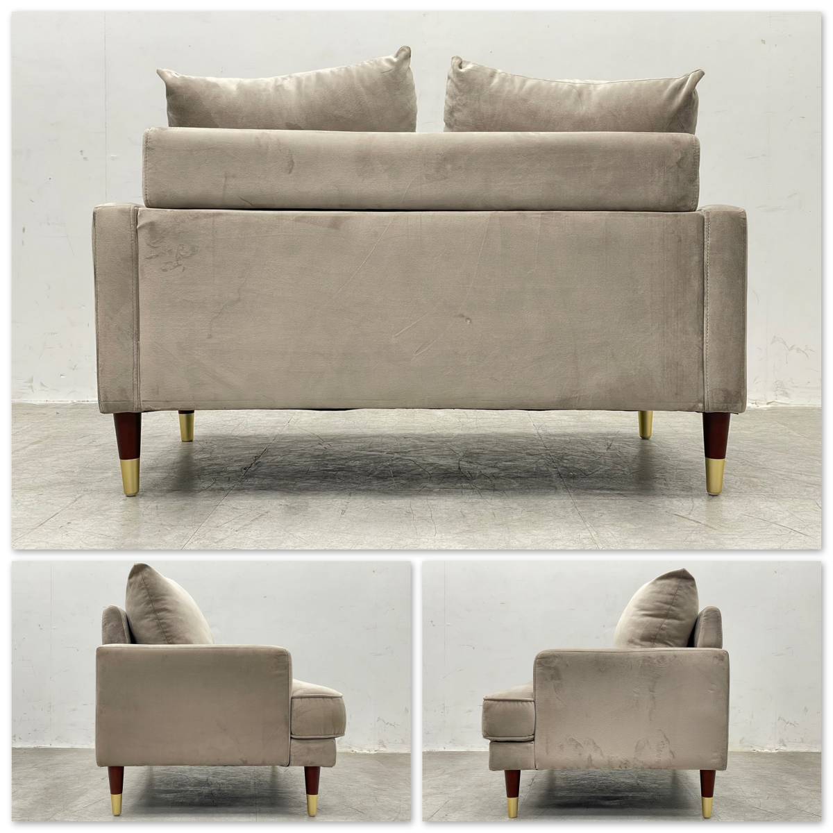 T208 展示品 LOWYA ロウヤ 2人掛けソファ 2Pソファ ベルベット調 かわいい おしゃれ家具(布製)｜売買されたオークション情報、yahooの商品情報をアーカイブ公開 ...