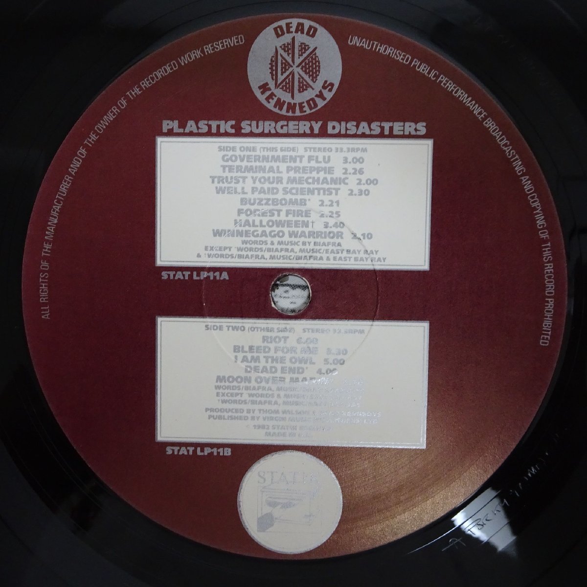 10009476; UKオリジナル Dead Kennedys / Plastic Surgery Disasters(一般)｜売買された ...