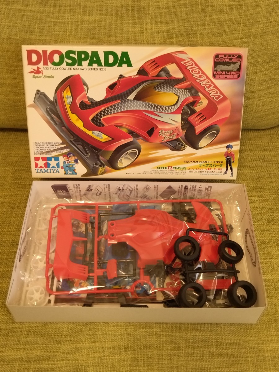 未組立 当時物 ディオスパーダ DIOSPADA フルカウルミニ四駆 田宮 タミヤ 絶版 廃盤 爆走兄弟レッツ&ゴー コロコロコミック ...
