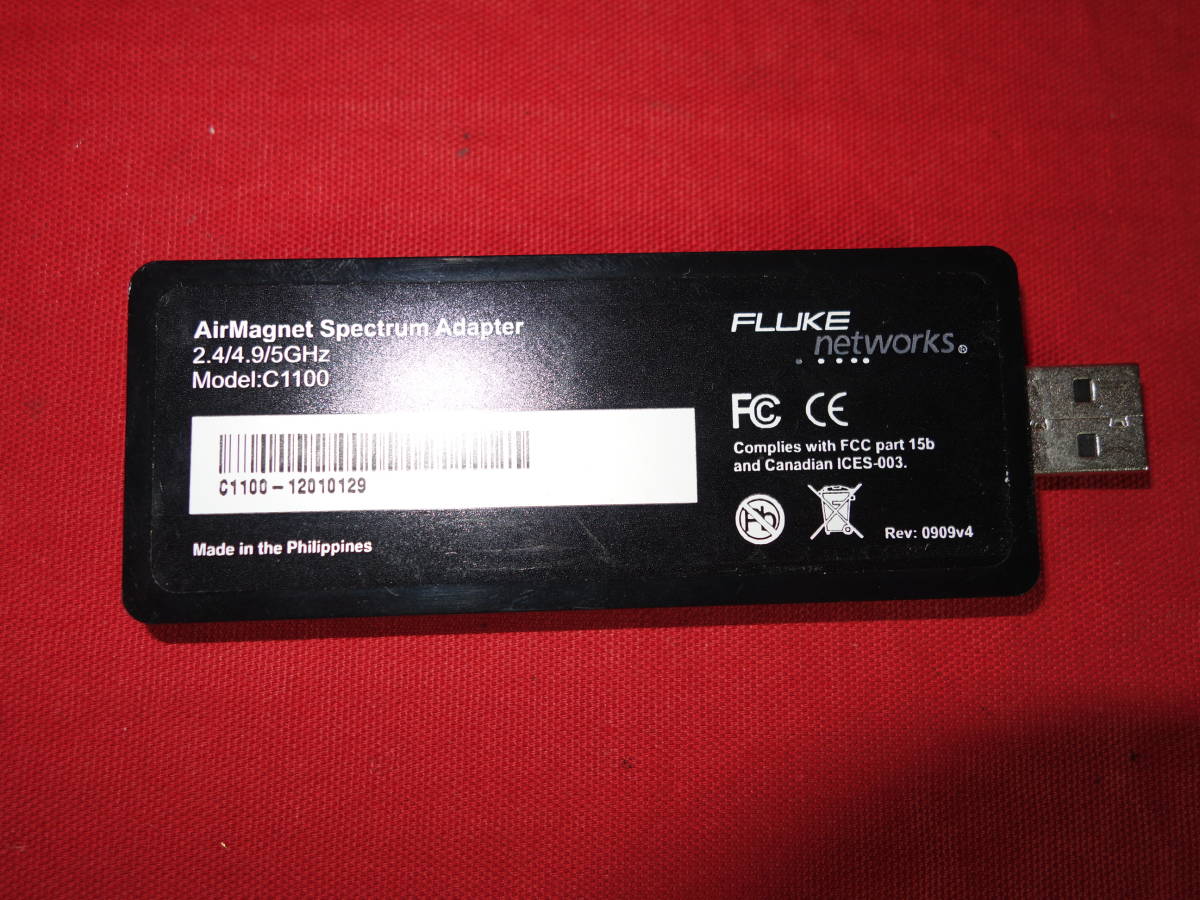 FLUKE AirMagnet Spectrum Adapter Model:C1100 通電確認済 USB型 無線LAN帯域専用スペクトラム ...
