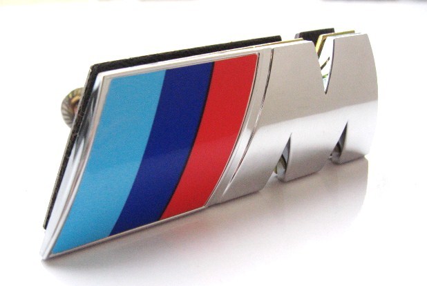 BMW グリル用Mクロームエンブレム 黒灰白/E36/E39/E46/E53/E60/E61/E63/E64/E65/E66/E70/E71/E81/E82/E83/E84/E85/E86 ...