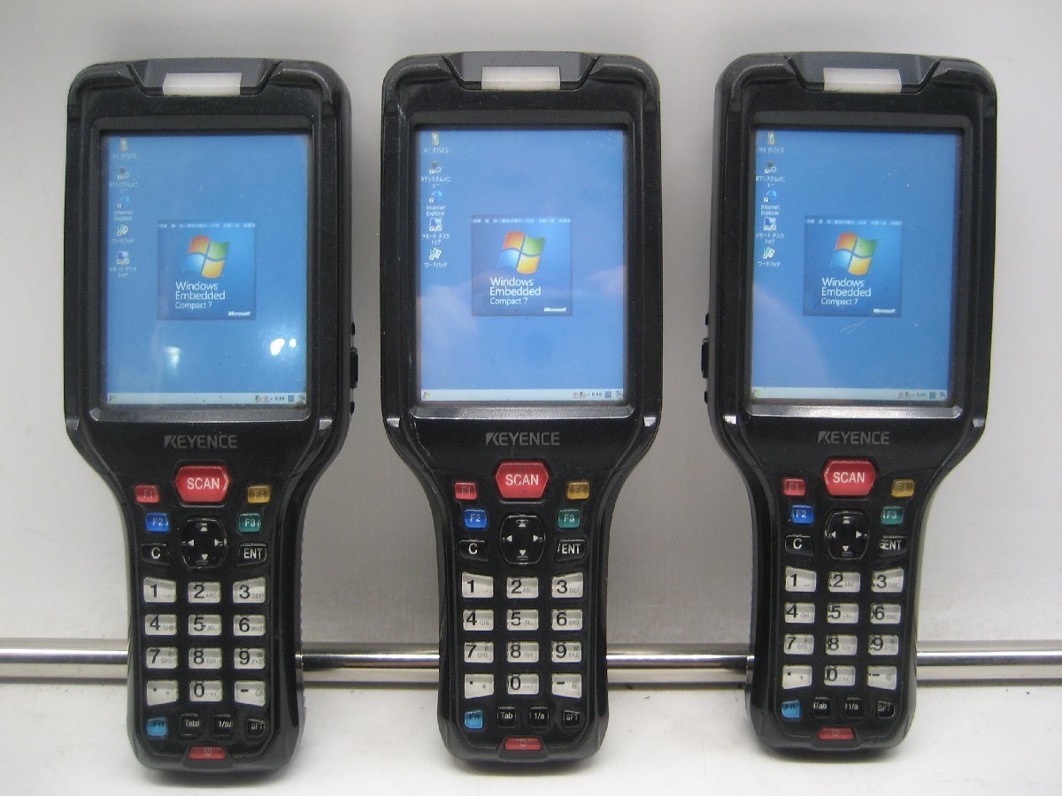 キーエンス/KEYENCE ハンディターミナル BT-W350 3台セット 充電池用4連充電ユニット付 BT-WCG14 初期化済み ...