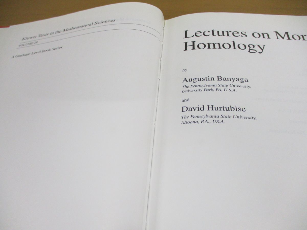 01 Lectures on Morse Homology/Mathematical 29/Augustin Banyaga/Springer ...