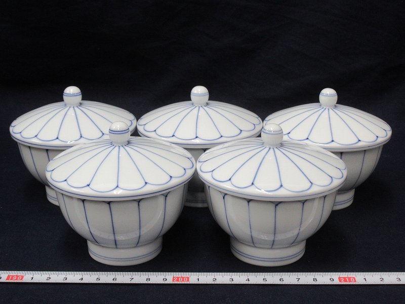 P6800 洸琳窯 有田焼 染付 蓋付 茶碗 5客 煎茶碗 煎茶器(その他)｜売買されたオークション情報、yahooの商品情報をアーカイブ公開 ...