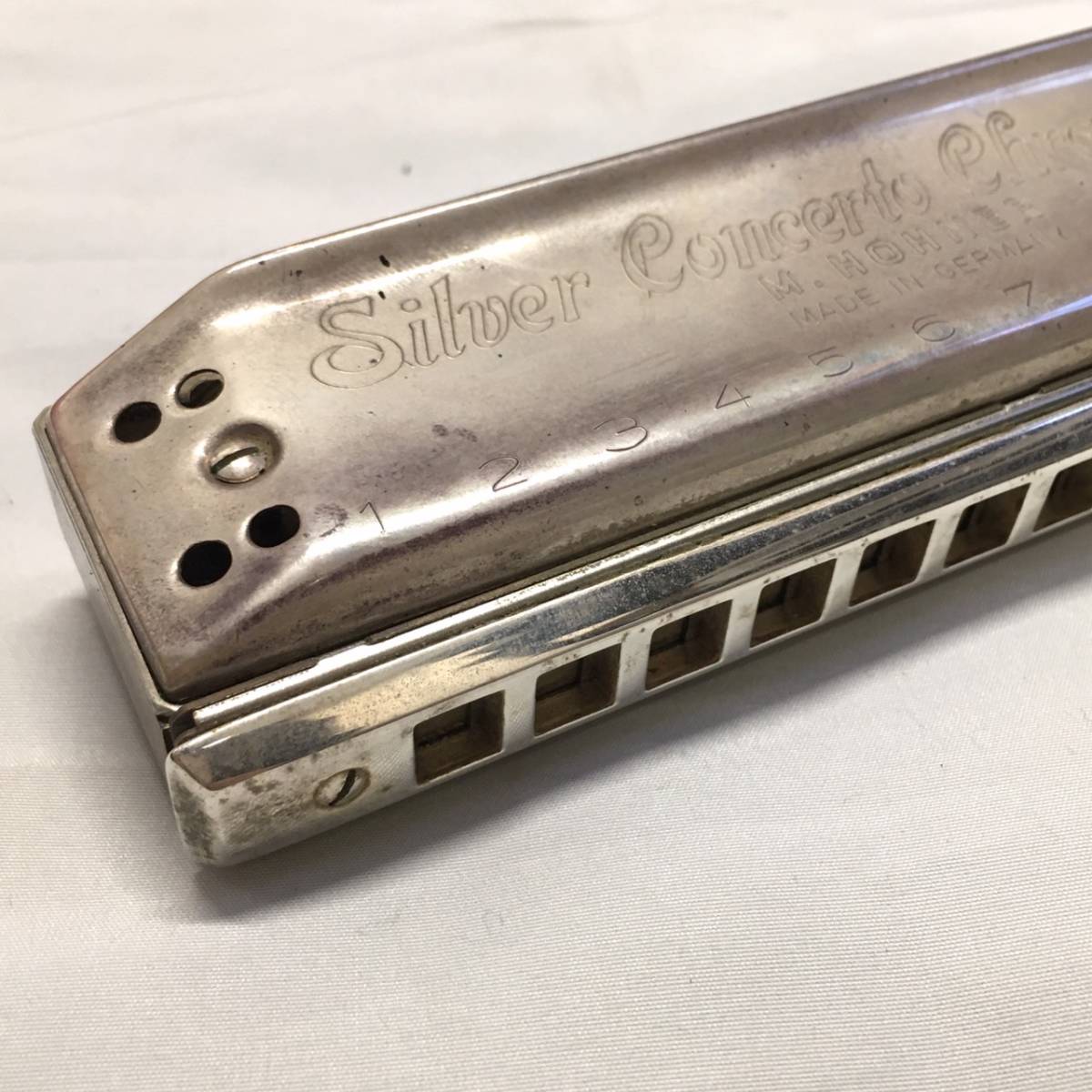 M49 シルバー製 M.HOHNER Silver Concerto Chromonica 12穴 クロマチックハーモニカ ホーナー 管楽器 ...