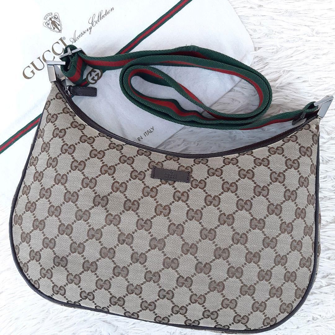 1円〜 GUCCI グッチ ショルダーバッグ GGキャンバス 三日月 ハーフムーン シェリーライン ブラウン(オールドグッチ)｜売買されたオークション情報、yahooの商品情報をアーカイブ公開 ...