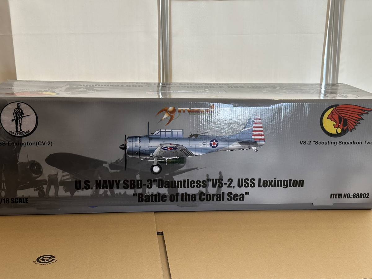 1/18 Merit U.S. NAVY SBD-3 Dauntless VS-2 USS Lexington Battle of the ...