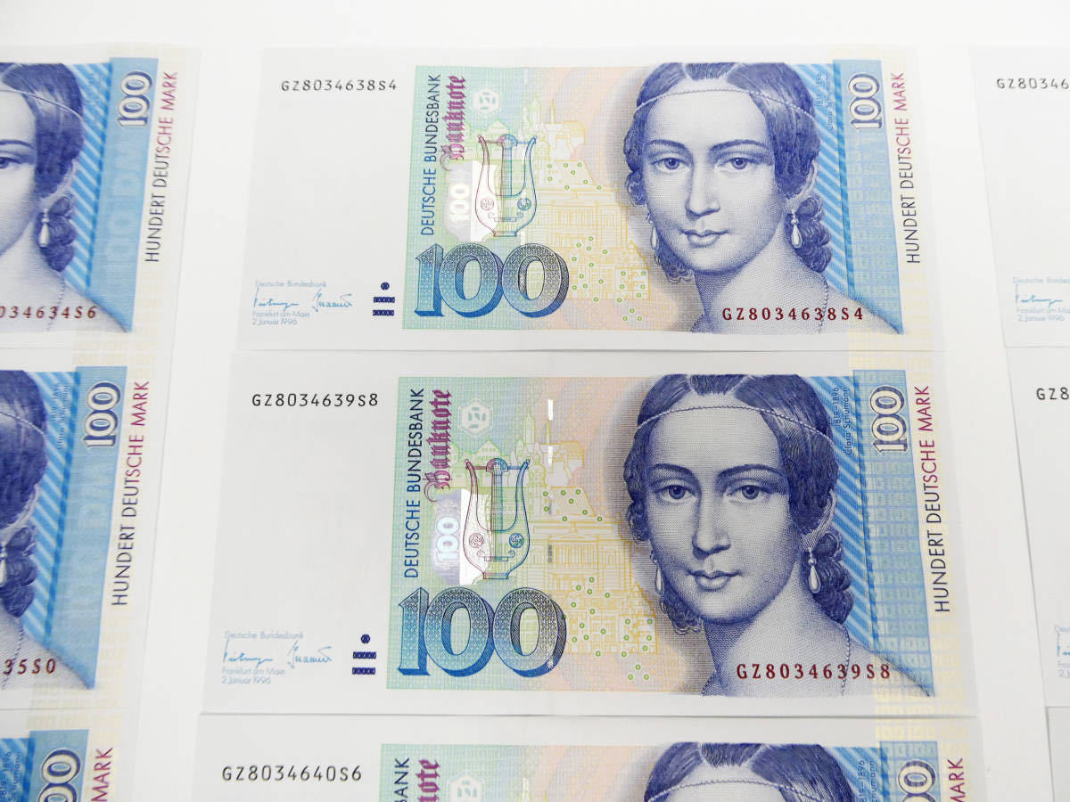 紙幣 連番 ドイツ 100マルク札×13枚 計1300マルク HUNDERT DEUTSCHE MARKクララ シューマンClara ...