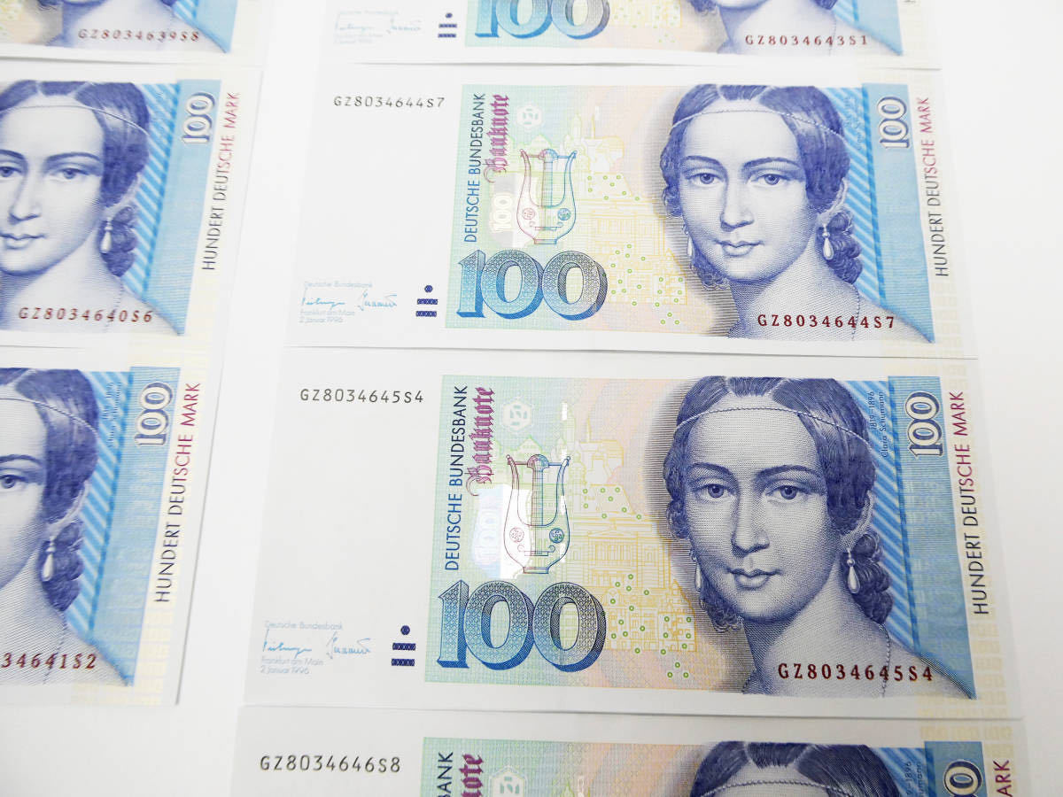 紙幣 連番 ドイツ 100マルク札×13枚 計1300マルク HUNDERT DEUTSCHE MARKクララ シューマンClara ...
