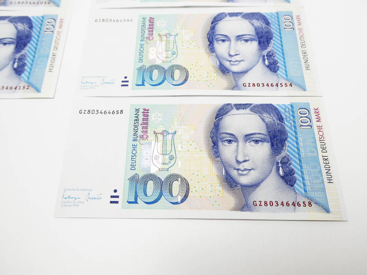 紙幣 連番 ドイツ 100マルク札×13枚 計1300マルク HUNDERT DEUTSCHE MARKクララ シューマンClara ...