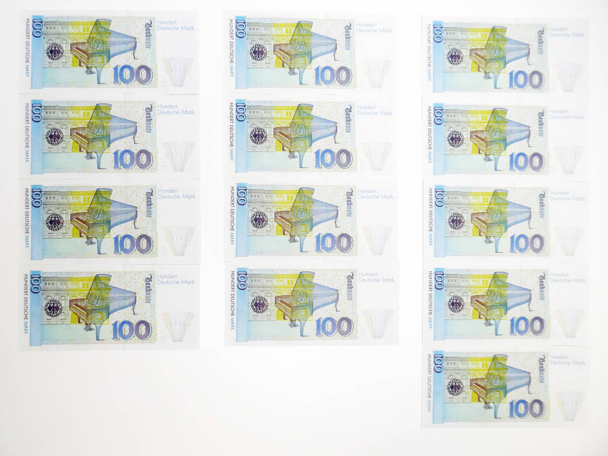 紙幣 連番 ドイツ 100マルク札×13枚 計1300マルク HUNDERT DEUTSCHE MARKクララ シューマンClara ...