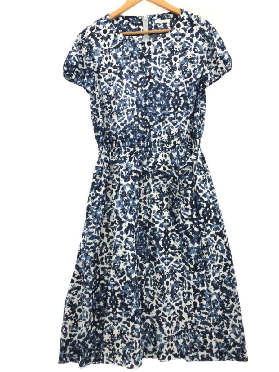 AMACA アマカ リボン付き 総柄 ワンピース size40/青系 eab5 レディース(Lサイズ)｜売買されたオークション情報、yahooの商品情報をアーカイブ公開 - オークファン ...