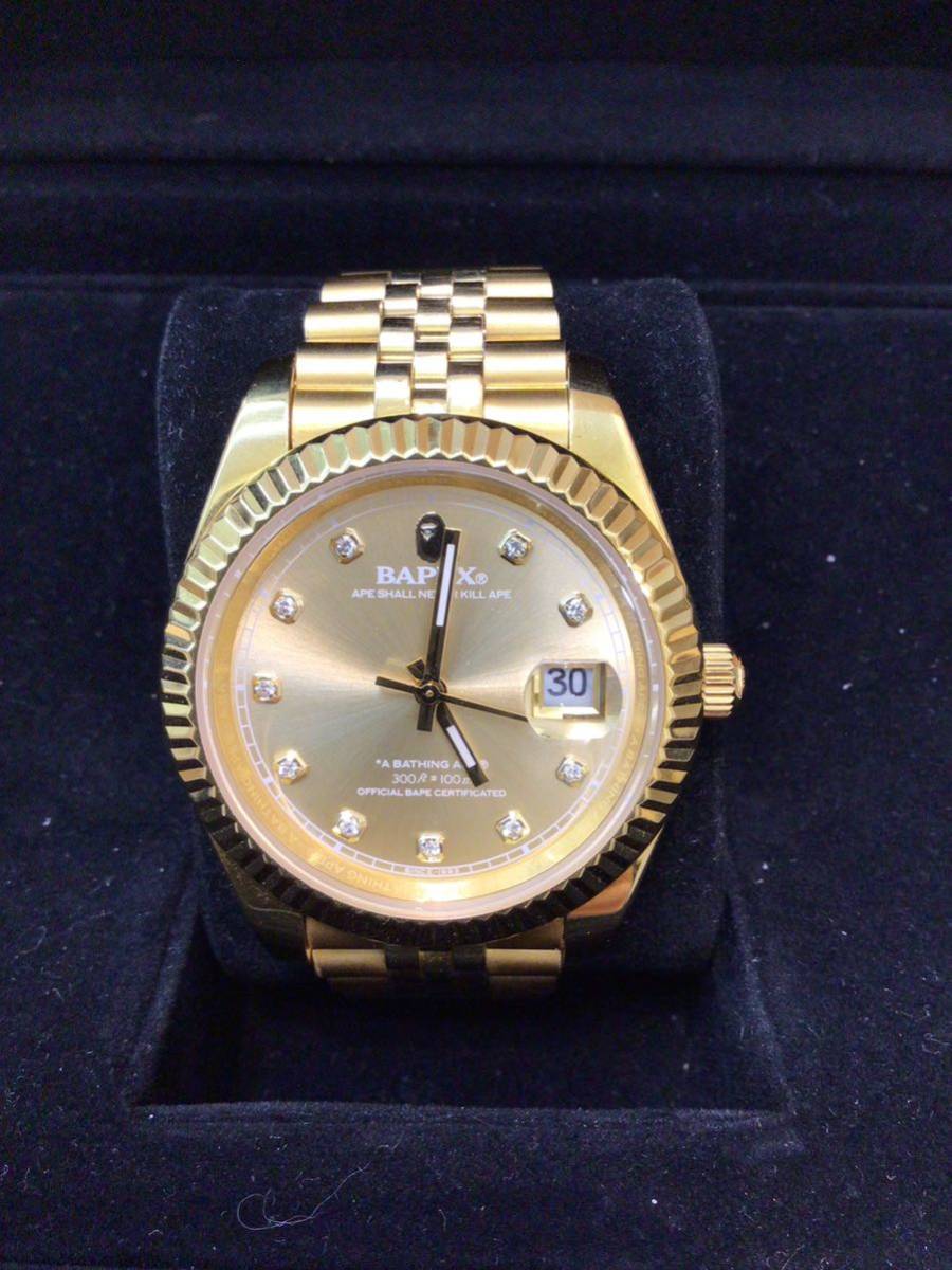 BAPEX 自動巻き メンズ 腕時計 TYPE 6 BAPEX #1 GOLD(3針（時、分、秒）)｜売買されたオークション情報、yahooの ...
