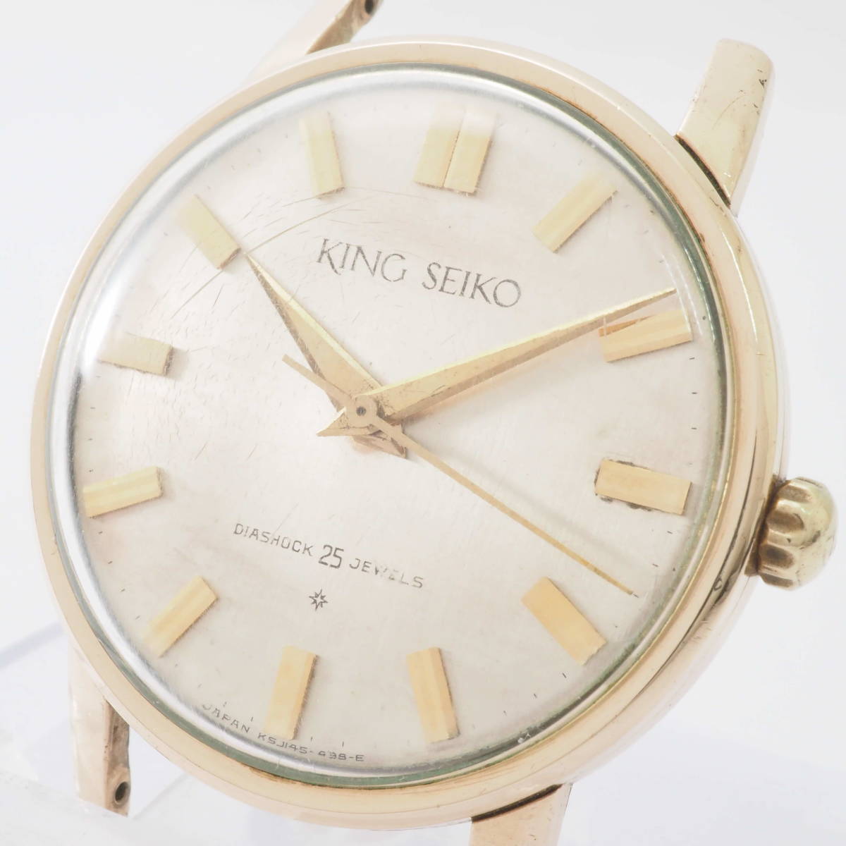 セイコー キングセイコー ファースト KS J14102E KING SEIKO 1st 14K 手巻き ゴールドSD文字盤 盾メダリオン ...