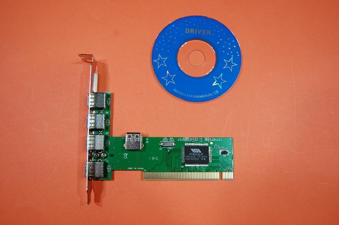 USB増設ボード PCIスロット VT6212使用 ノーブランド バルク ドライバーCD付属(USBインターフェイスカード)｜売買された ...