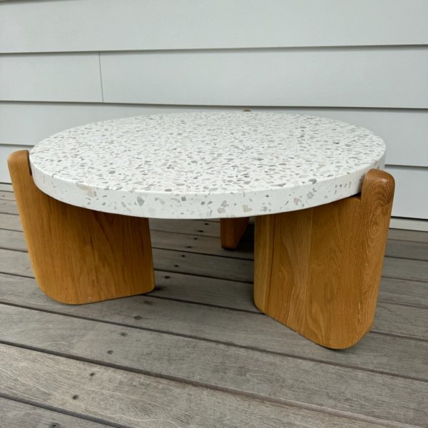 岐阜発 状態良好 Sketch NATIVE 70 coffee table moda en casa スケッチ モーダ エン カーサ ホワイトテラゾー 人造石 コーヒーテーブル(サイド ...