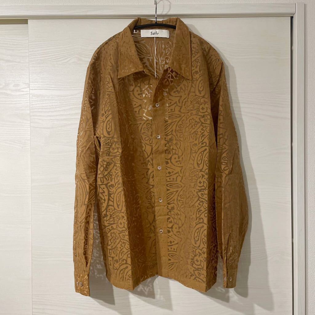 タグ付き sefr セファー cotton shirt M L相当 シースルー柄 長袖シャツ ブラウン(Mサイズ)｜売買されたオークション情報、yahooの商品情報をアーカイブ公開 ...
