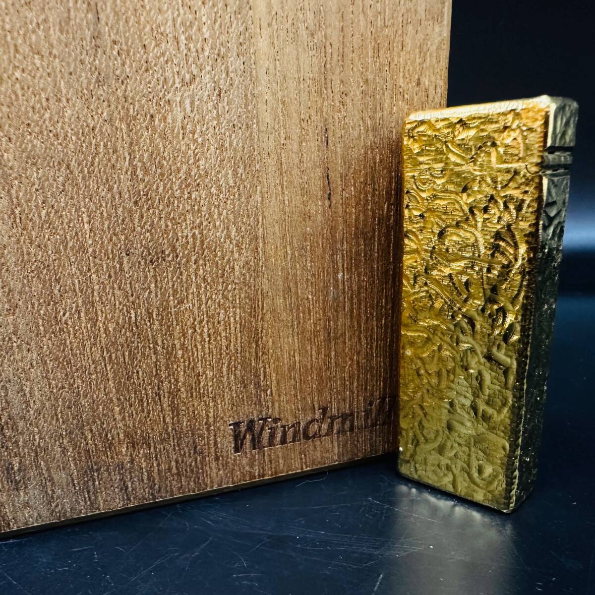 Windmill GAS LIGHTER ウィンドミルガスライター 火花確認 Flint Type 1円出品 現状品 木箱 保証書付 かっこ ...