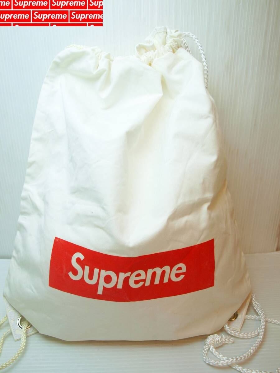 Supreme シュプリーム Drawstring Bag White ドローストリング バッグ 巾着袋 ホワイト 白 Box logo ...