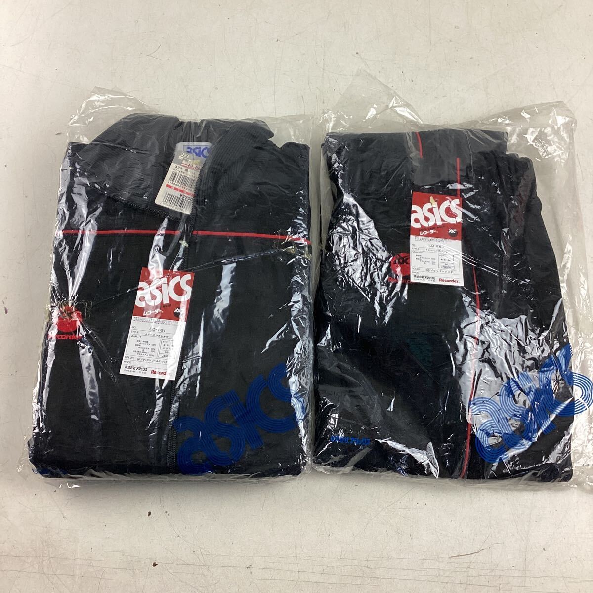 n9125 アシックス レコーダー LD-161 261 2点まとめ 黒 × 赤 メンズ ジャージ asics 80-90年代 レトロ ビンテージ デッドストック(アシックス)｜売買された ...