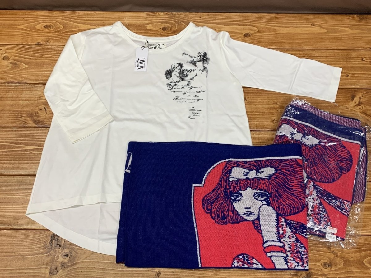 Y-0555 タグ付き含む 宇野亜喜良 QXQX 刺繍入カットソー サイズF トップス マブラー 3点 セット Aquirax Uno 同梱可 ...
