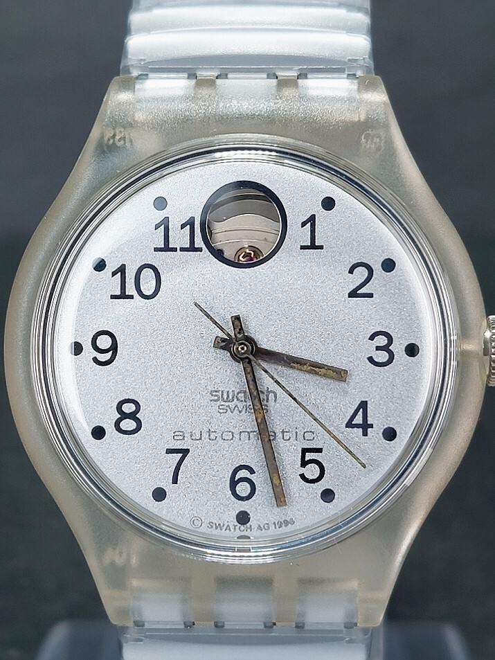 箱付き SWATCH スウォッチ AUTOMATIC オートマチック Virtual Silver SAK128 アナログ 自動巻き 腕時計 蛇腹ベルト 裏スケ(AUTOMATIC)｜売買され ...