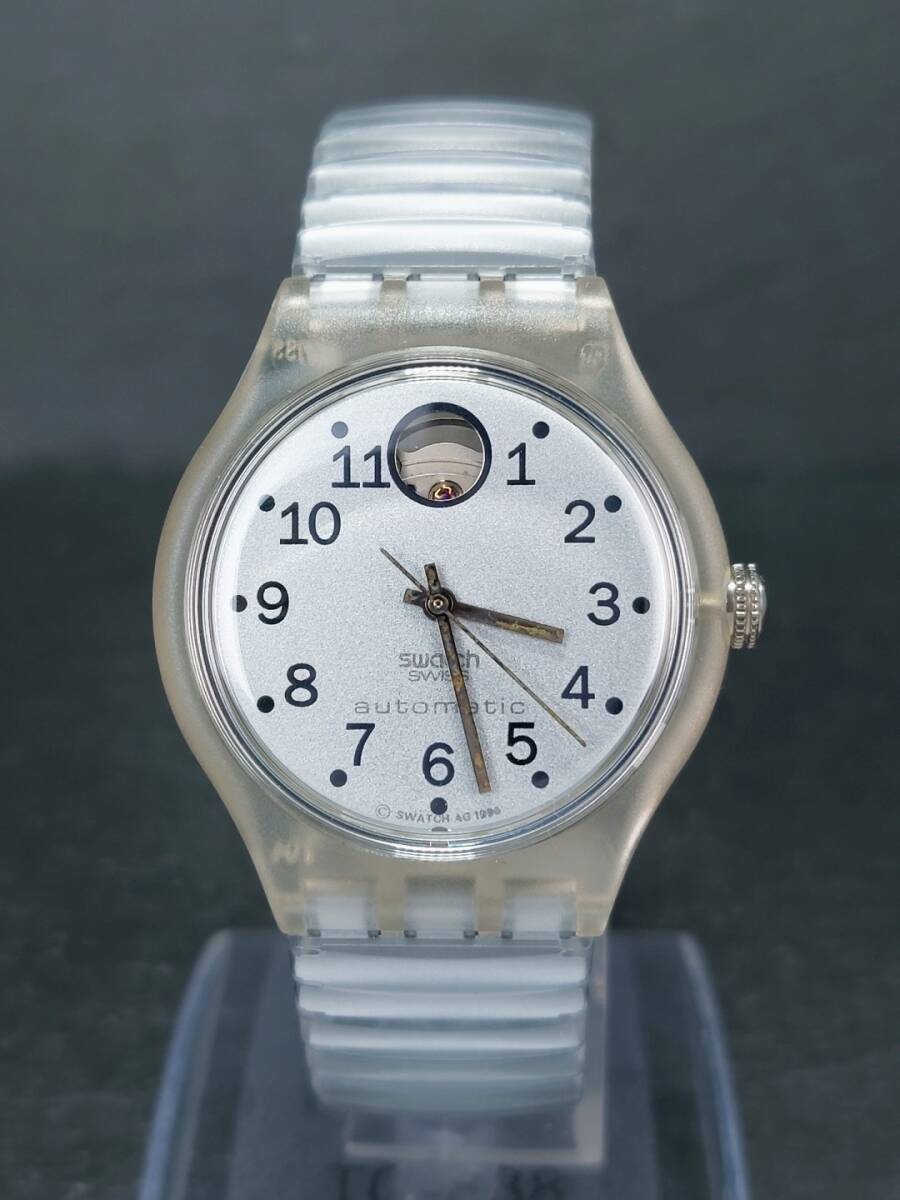 箱付き SWATCH スウォッチ AUTOMATIC オートマチック Virtual Silver SAK128 アナログ 自動巻き 腕時計 蛇腹ベルト 裏スケ(AUTOMATIC)｜売買され ...