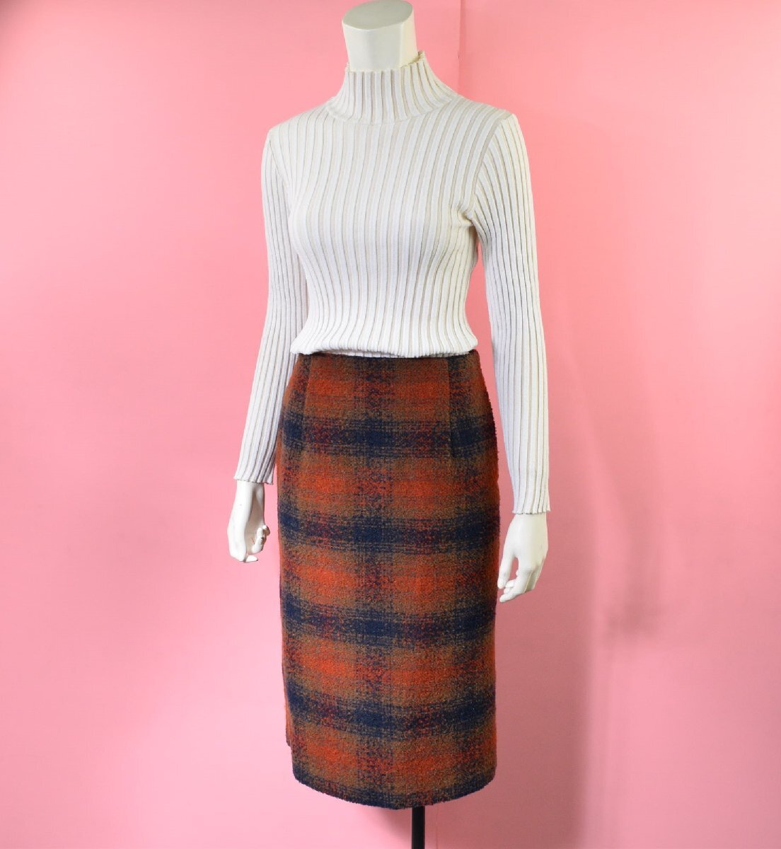 5000-II00436 ロペピクニック Rope Picnic ビッグチェック Iラインスカート38 レンガ紺系 リブニットの(ロペピクニック)｜売買されたオークション情報、yahooの商品 ...