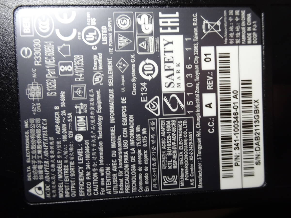 DELTA ELECTRONICS INC. MODEL:ADP-66CR EADP-60MB OUTPUT:12.0V-5 5.5A ...