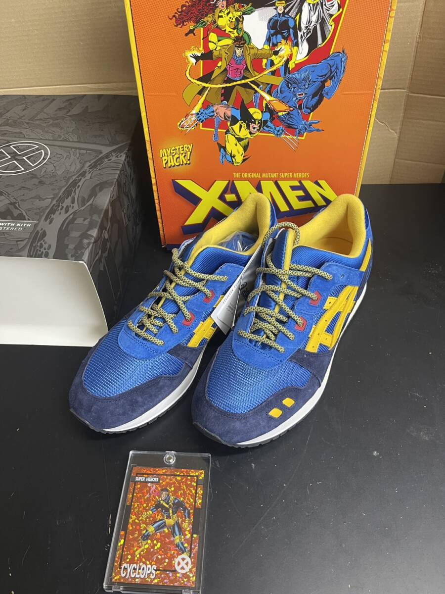 27.5cm KITH × Marvel × Asics X-Men Cyclops Gel-Lyte 3 タグ付き 未着品 カード付属(27 ...