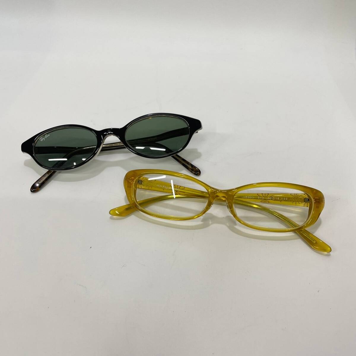 1円〜 2点まとめ売り サングラス メガネ まとめ売り Ferragamo フェラガモ Ray-Ban レイバン フレーム 豹柄 イエロー 度 ...