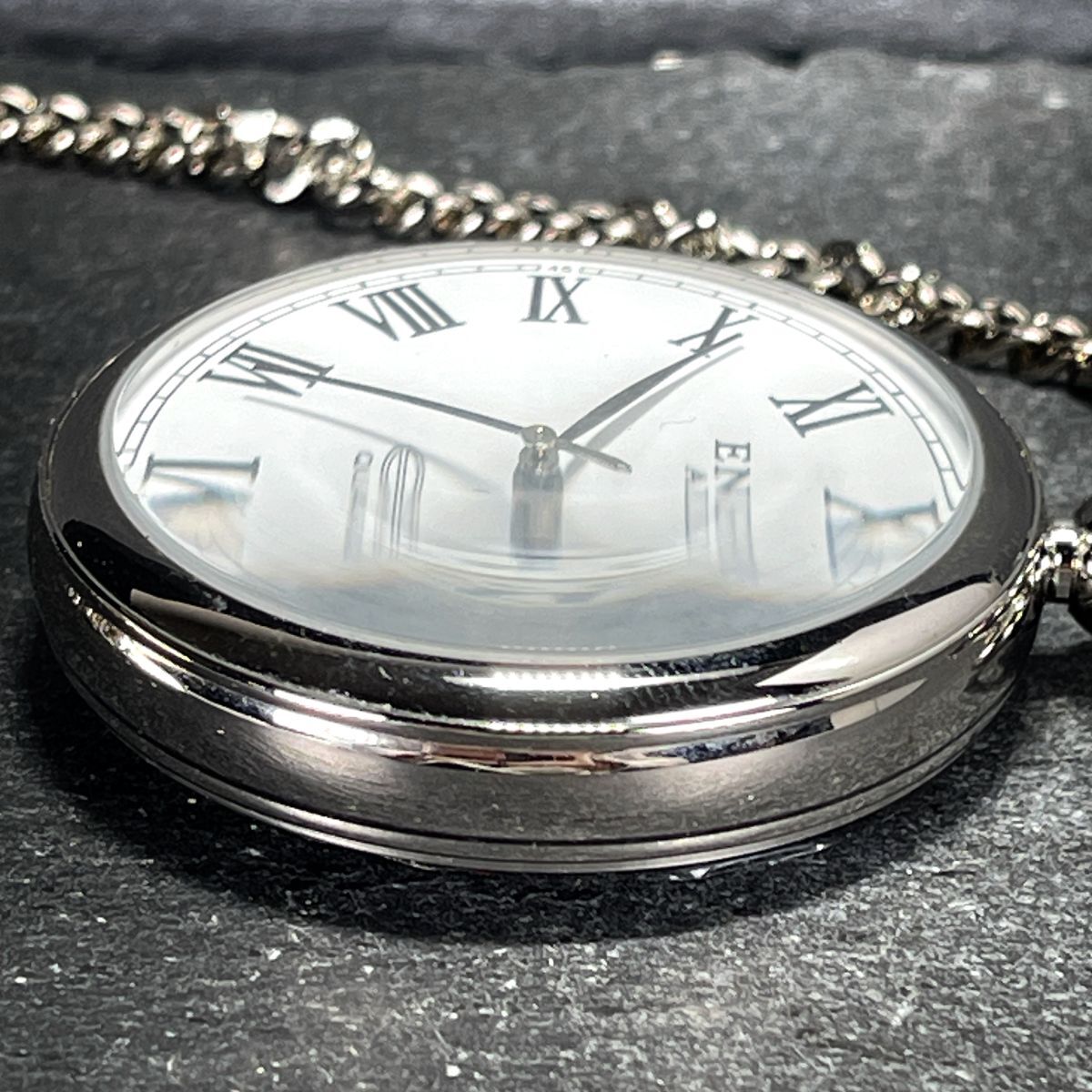 ENRICO エンリコ ALLONI アローニ 懐中時計 クオーツ アナログ ホワイト文字盤 3針 ラウンド 電池交換済み み(クォーツ式 ...