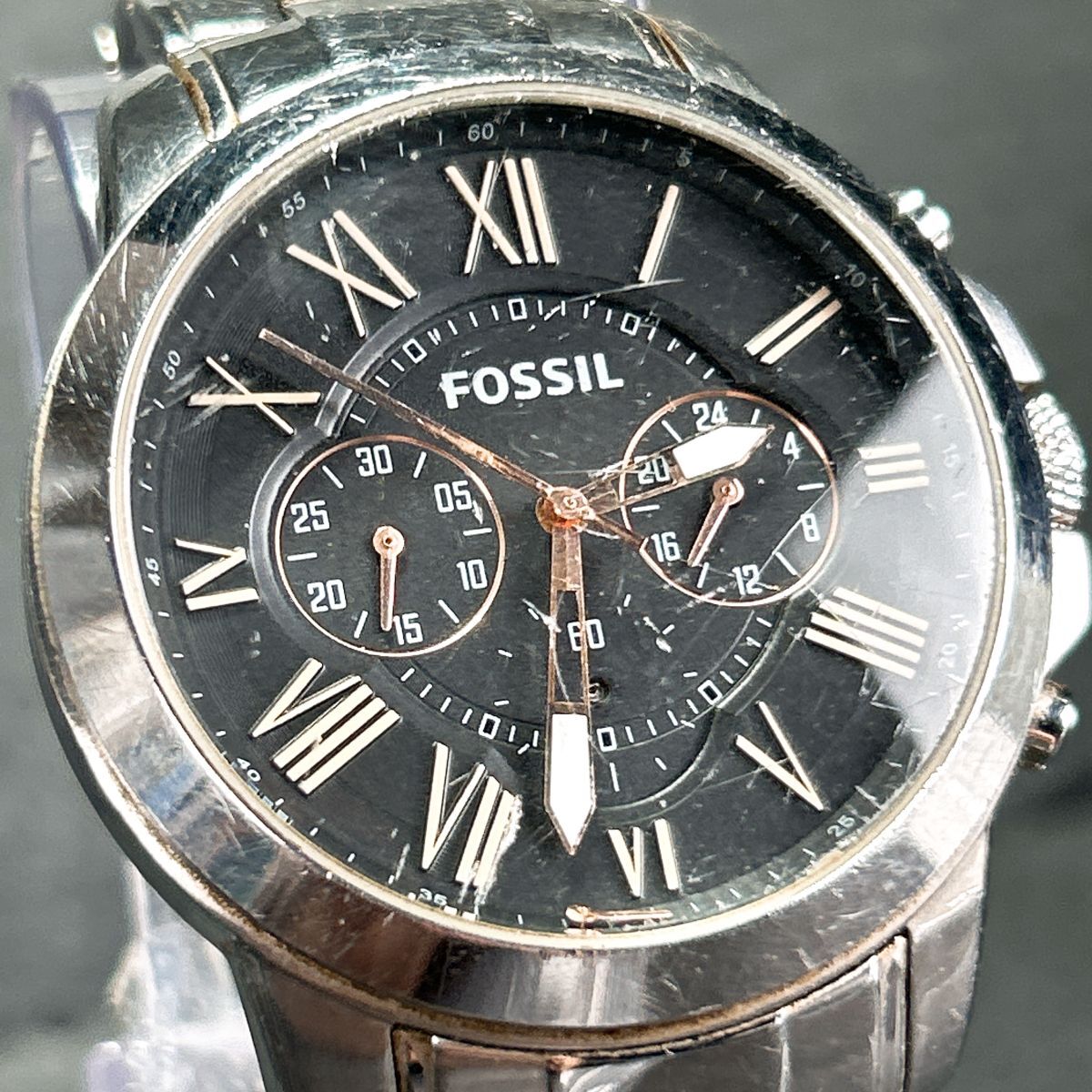 FOSSIL フォッシル 腕時計 FS4994 クロノグラフ クオーツ アナログ ステンレススチール ラウンド シルバー メタルバンド 電池 ...