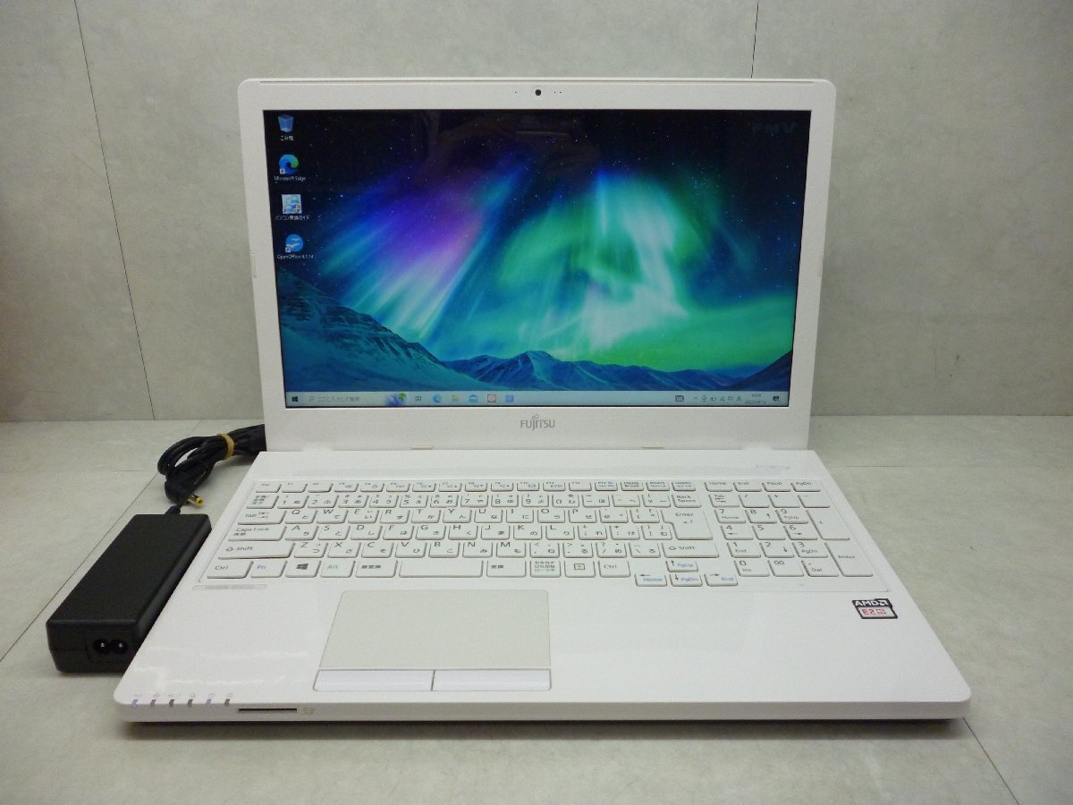 1円 富士通 Radeon R2 LIFEBOOK AH41/C1 AMD E2-9000 APU 1.80GHz/4GB/SSD256GB/Sマルチ/無線/カメラ/Office/Win10 ...