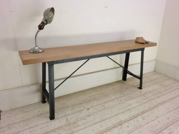 古い木味の鉄脚ベンチE75 アンティークインダストリアル(雑貨)｜売買されたオークション情報、yahooの商品情報をアーカイブ公開 - オークファン（aucfan.com）
